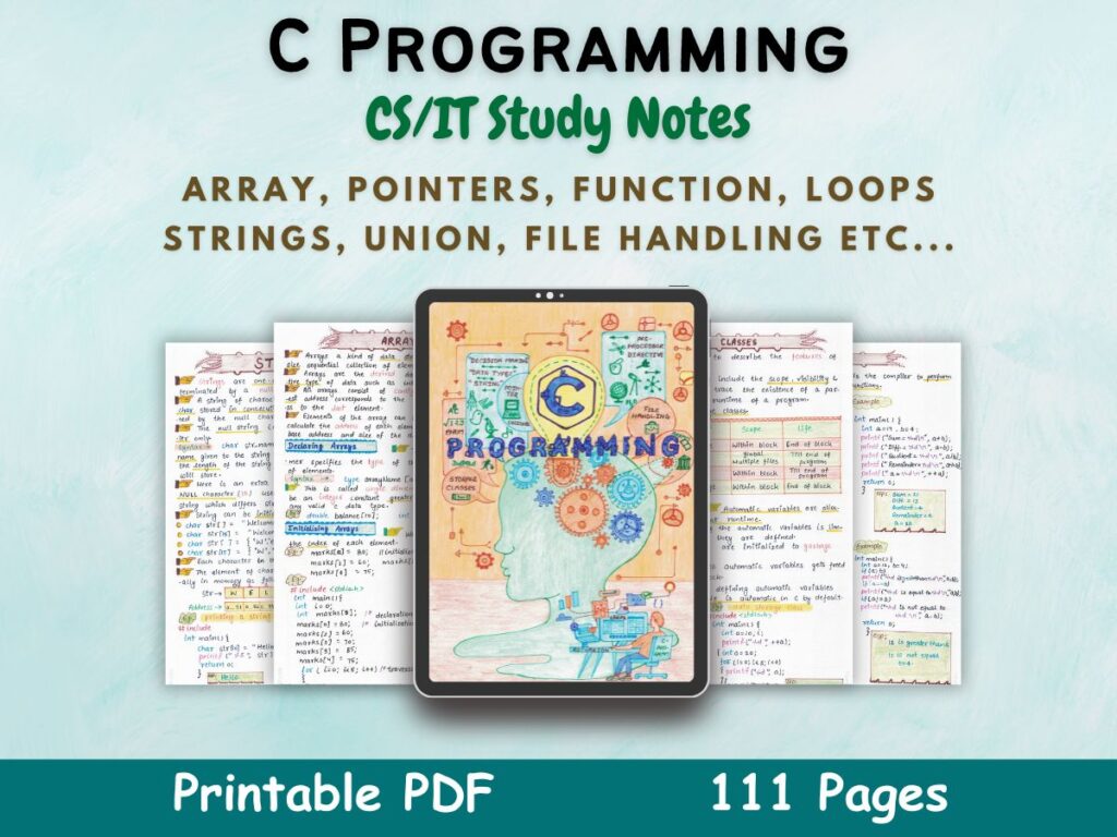 C Programming Language Aesthetic Study Notes [PDF] - NewtonDesk