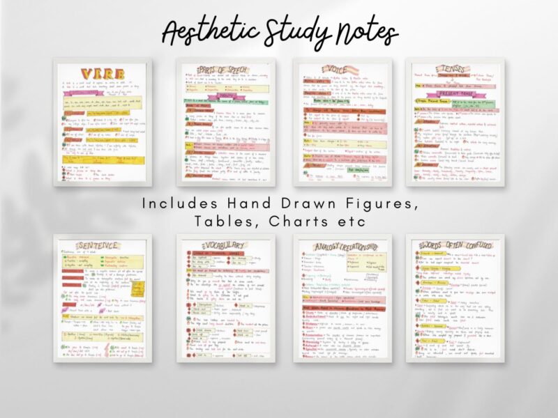Learn English Grammar Aesthetic Notes PDF | for Middle and High School ...