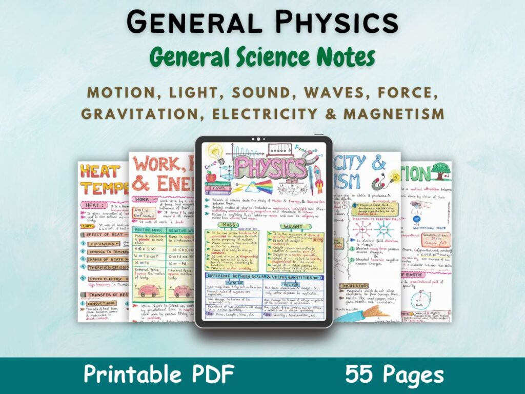 General Physics Aesthetic Notes for High school Physics Grade 9th ...