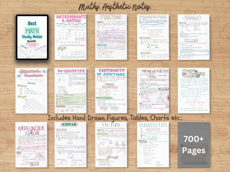 Math (Mathematics) Aesthetic Notes PDF Bundle | for High School Grade ...