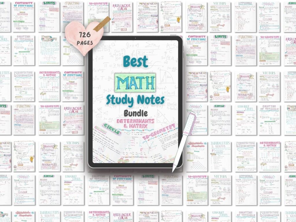 Math (Mathematics) Aesthetic Notes PDF Bundle | for High School Grade ...