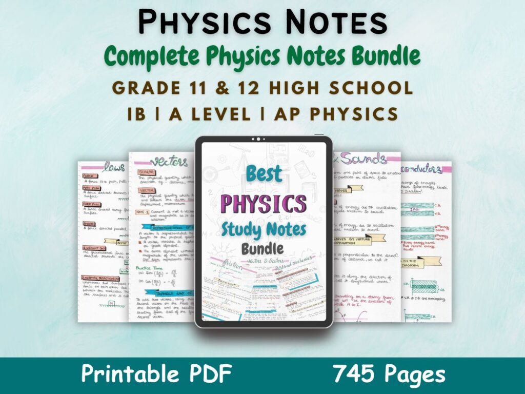 Physics Aesthetic Notes PDF | for High School Grade 11th and 12th ...