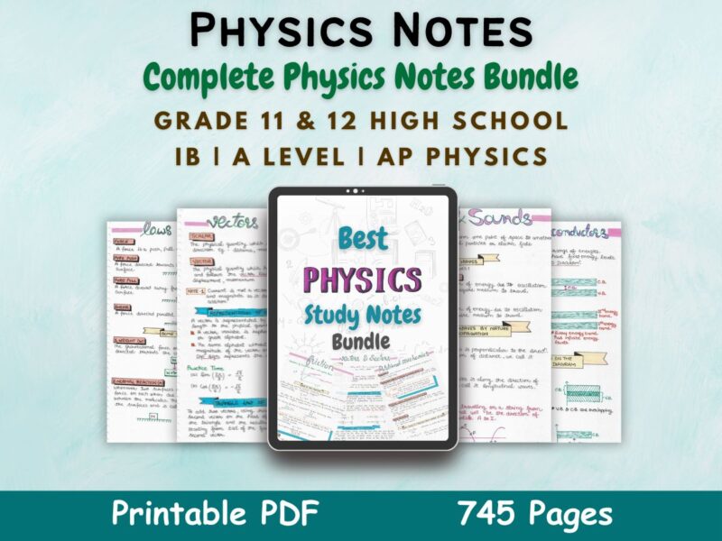 Physics Aesthetic Notes PDF | for High School Grade 11th and 12th ...