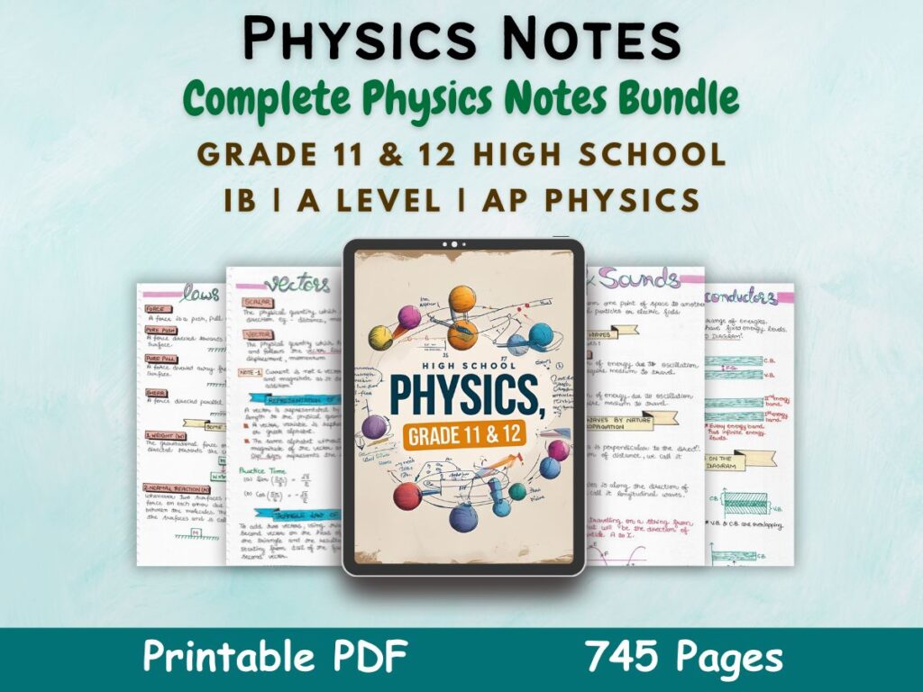 Physics Aesthetic Notes PDF | for High School Grade 11th and 12th ...