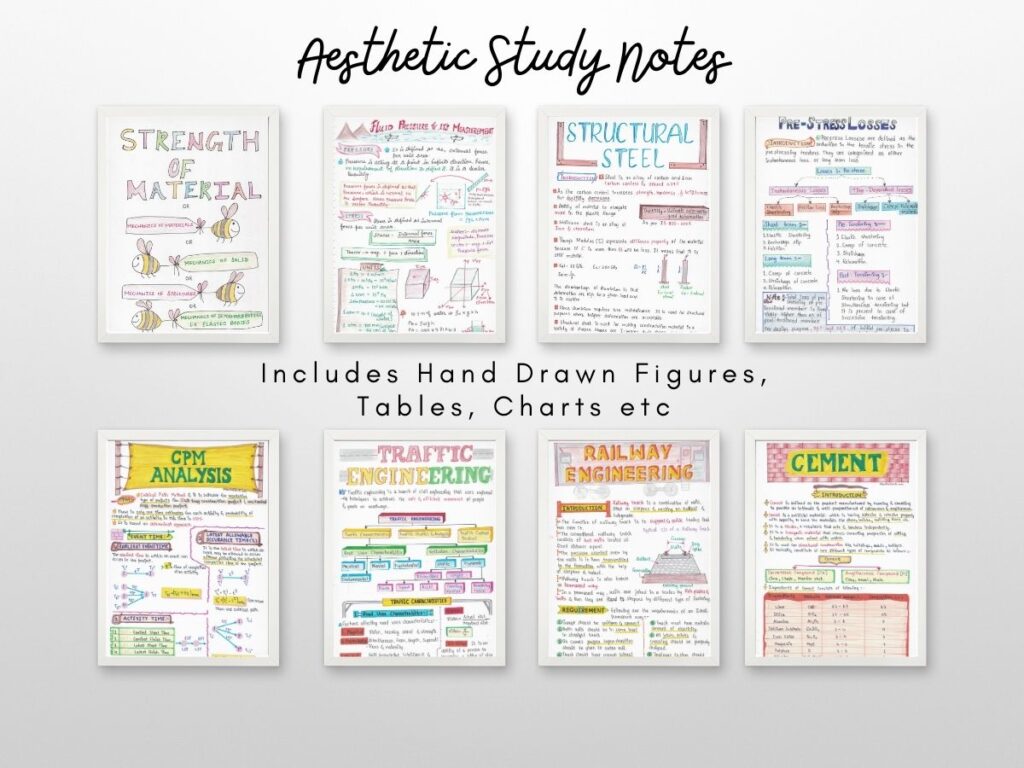 Civil Engineering Aesthetic Notes PDF | 9+1 Subjects Bundle | for Civil ...
