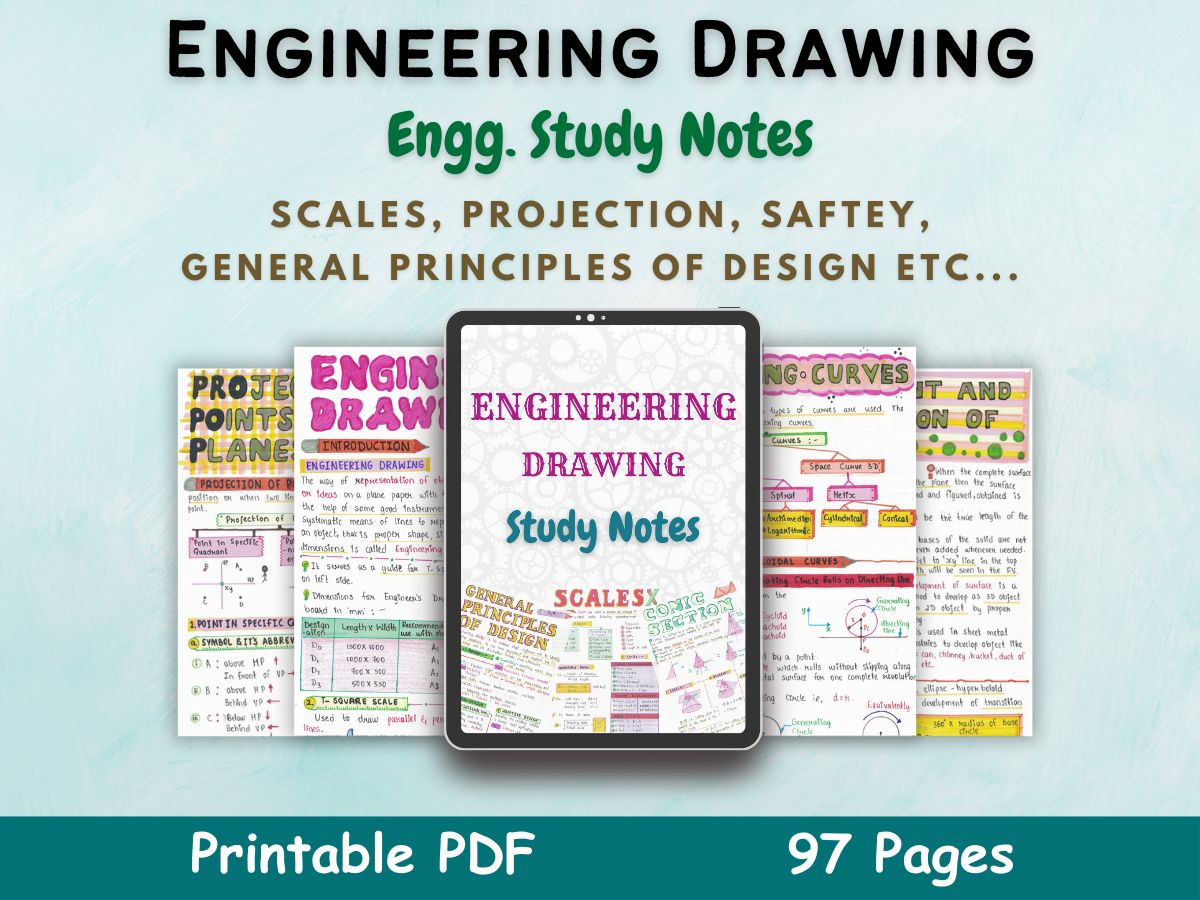 Engineering Drawing Aesthetic Notes PDF | for Engineering Courses ...