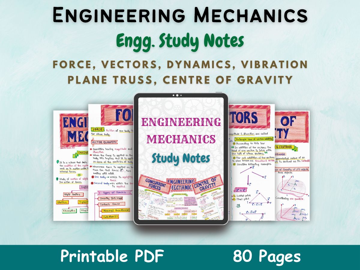 Engineering Mechanics Aesthetic Notes PDF | for Engineering Courses ...