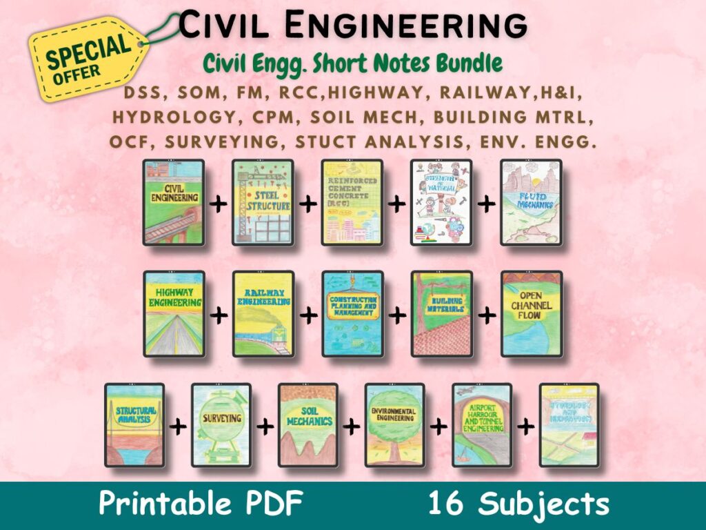 Civil Engineering Study and Short Aesthetic Notes PDF | 9+16 Subjects ...
